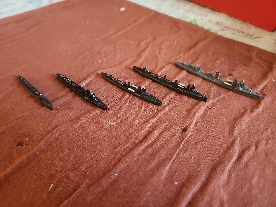 Painted 1/1250 Scale WWI German DDs S113, G101, V183, V125, & T100 From ...