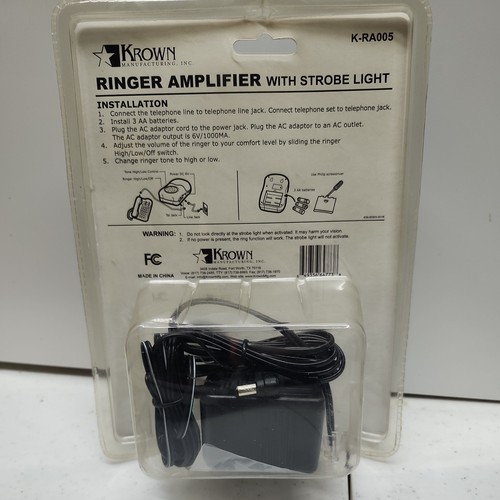Krown Ringer Amplifier with Strobe Light K-RA05 for Telephone | eBay