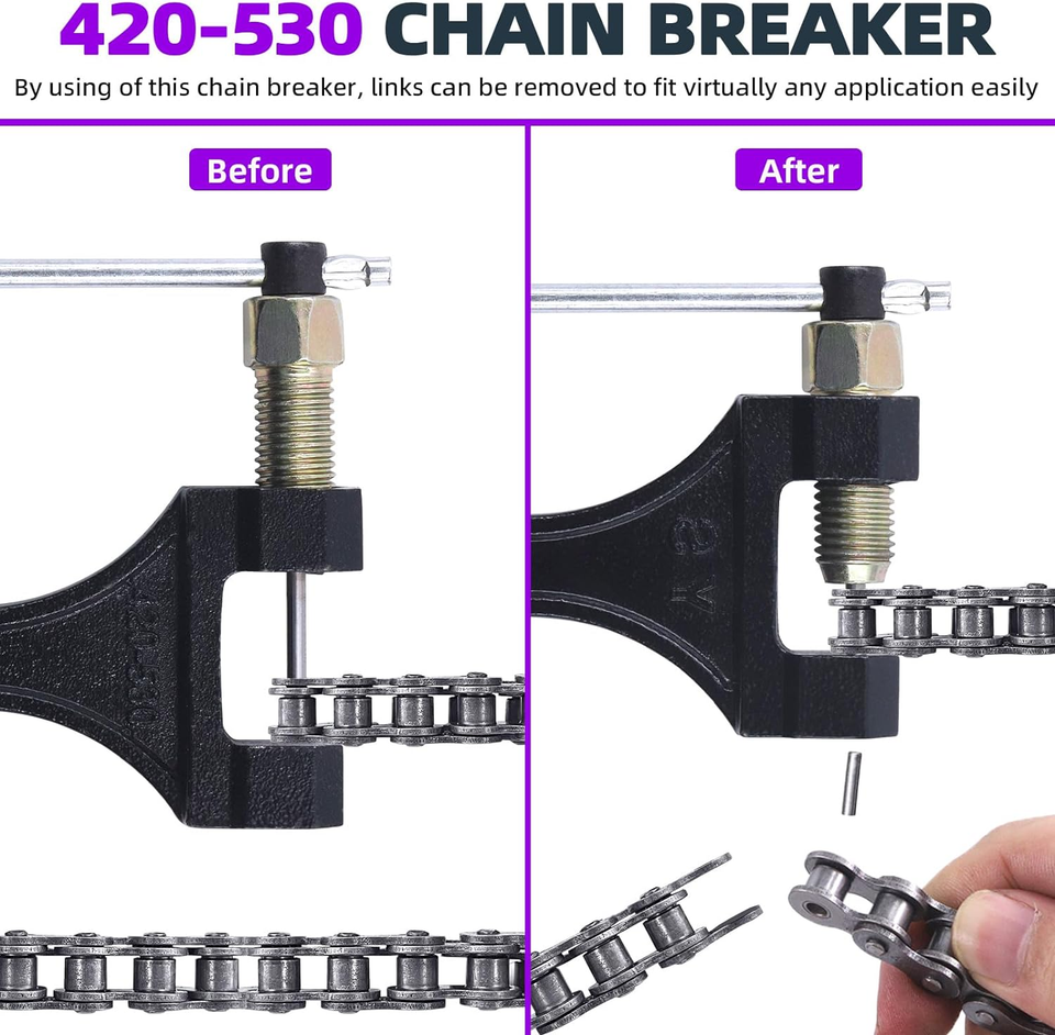 59" 420 Standard Roller Chain Motorcycle Kit - 132 Links with Chain ...