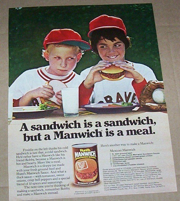 1978 print ad page - Hunt's MANWICH Sloppy Joe Mexican recipe Cute ...