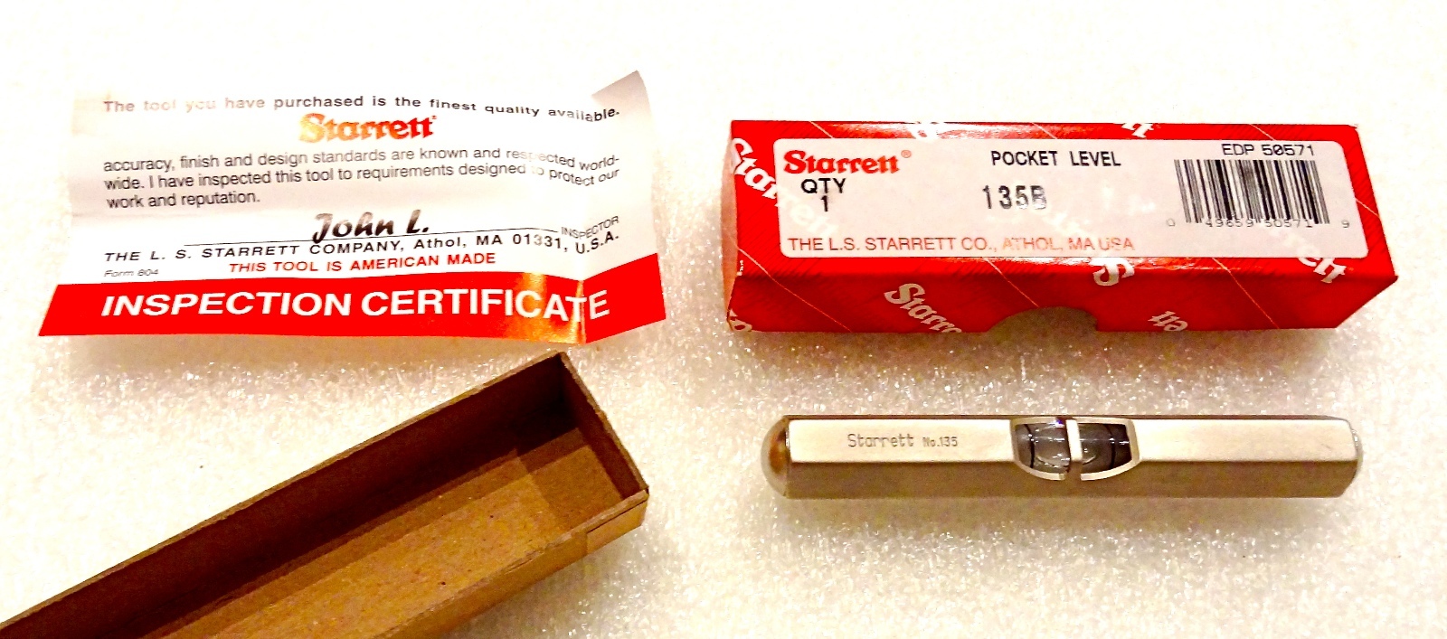 Starrett 135B Pocket Level 3 1/2 in 1 Vial for sale online | eBay