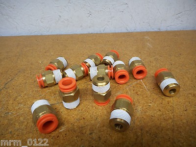 SMC 3/8 NPT X 3/8 Tubing Straight Connectors New (Lot of 13) | eBay