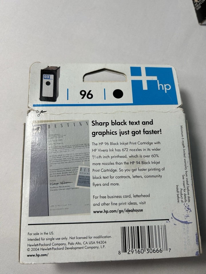 Genuine HP 96 Black Ink Cartridge C8767WN NEW 829160306667 | eBay