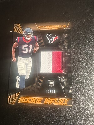 2023 Panini Black Football Rookie Influx Will Anderson Jr. Jersey Patch ...