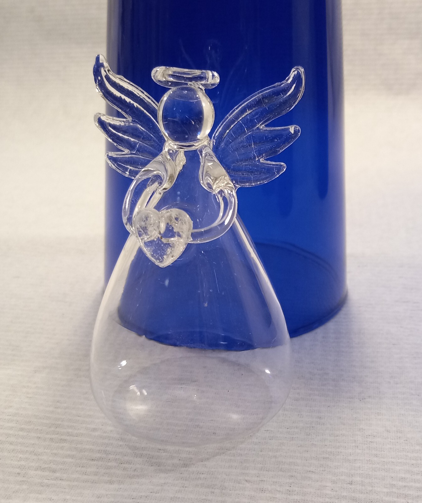 Angel Bud Vases Holding Hearts Clear Blown Glass Delicate 3.5 Inch | eBay