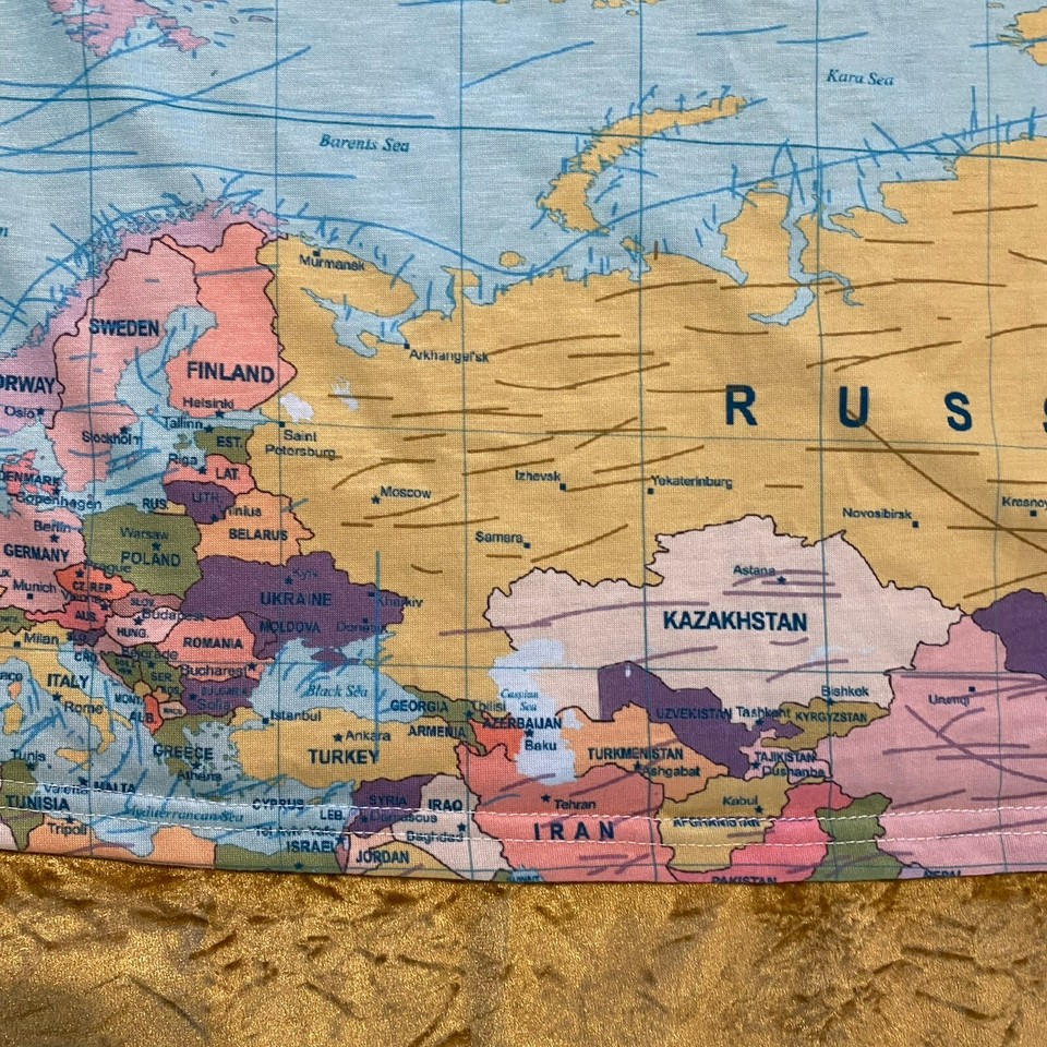 Pixie Lady Sleeveless Tank Top Shirt Size 1X Map of the World Bin 11 | eBay