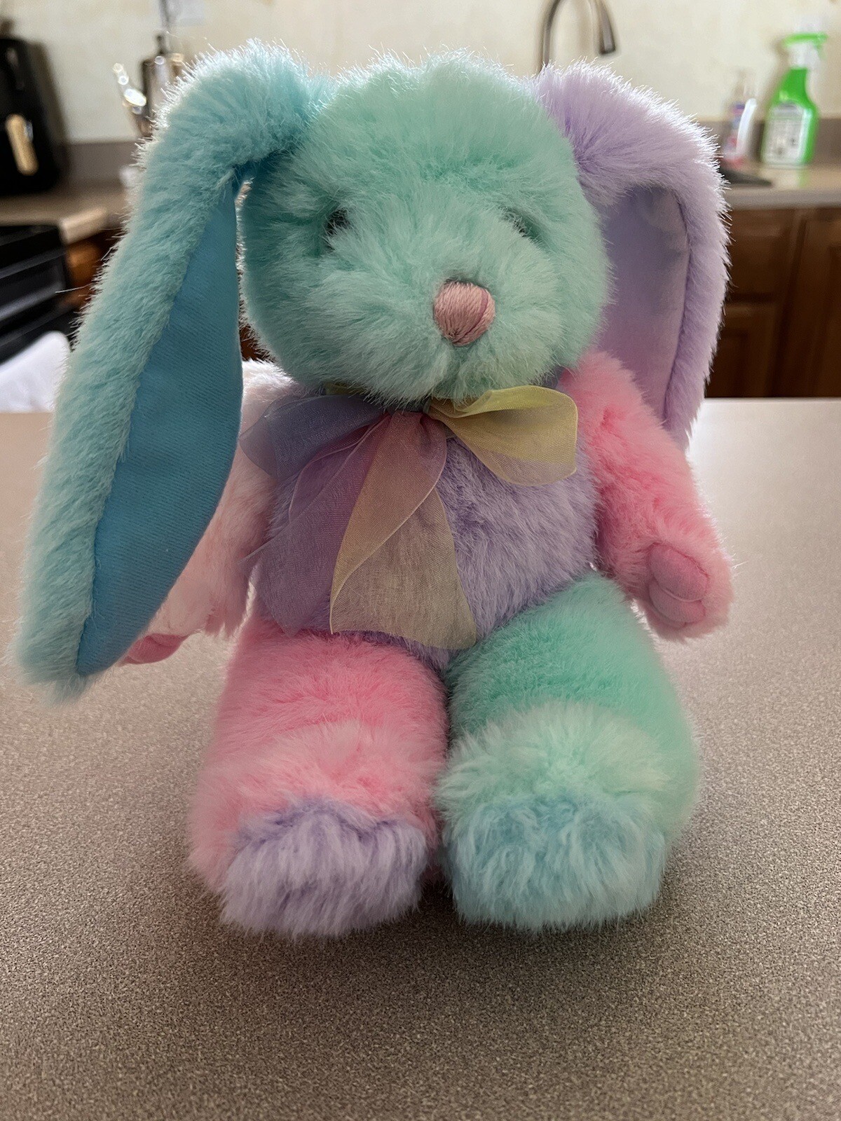 Rare Pastel Bunny Rabbit Plush Soft Tie Dye Rainbow Stuffed Animal VGC ...