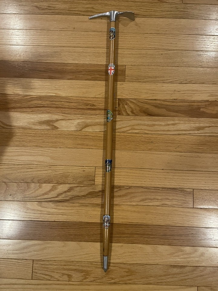 Vintage European Walking Stick With 12 Badges/Medallions | eBay
