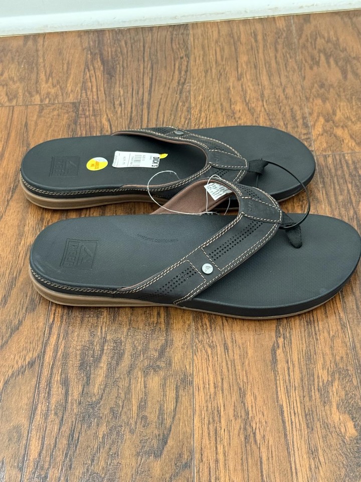 NEW Reef Cushion Bounce Lux Black/Brown Sandal Flip Flop US Men's sizes ...