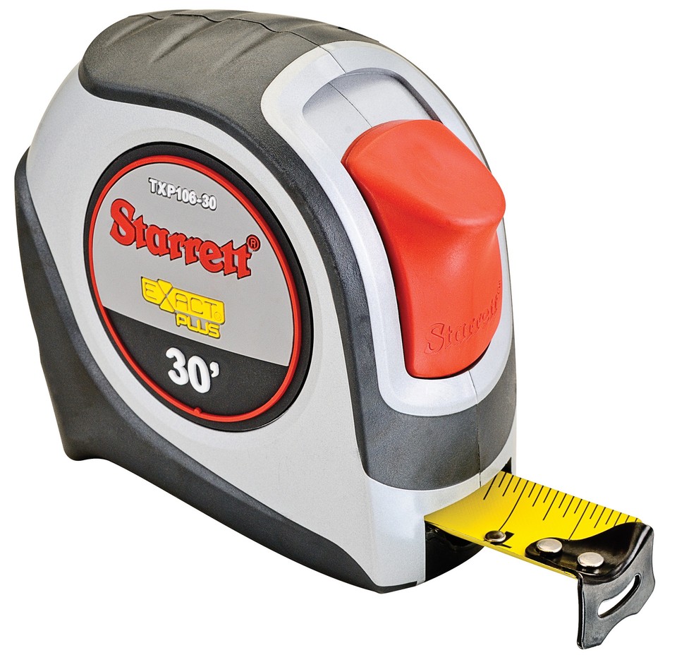 30' English Measuring Tape, Starrett Exact Plus, 1.06" Wide - Graduated ...