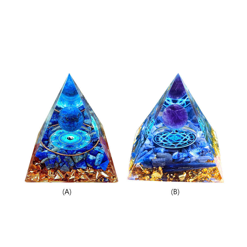 6cm Natural Stone Orgonite Pyramid Crystals Orgone Energy Ornaments ...