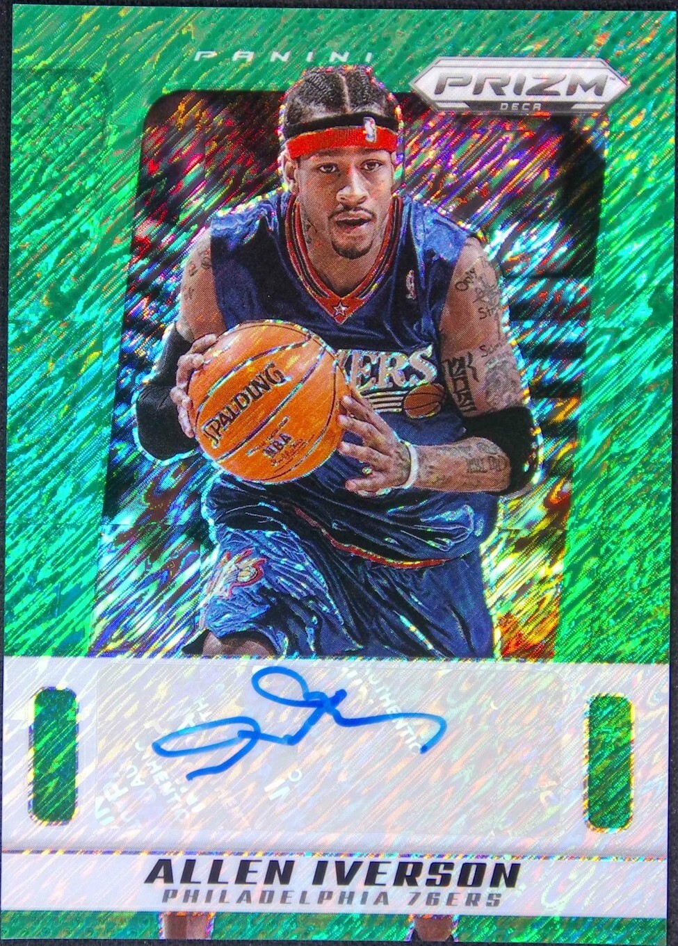 2024-25 Panini Prizm Deca - Signatures Allen Iverson #PDS-79 Green ...