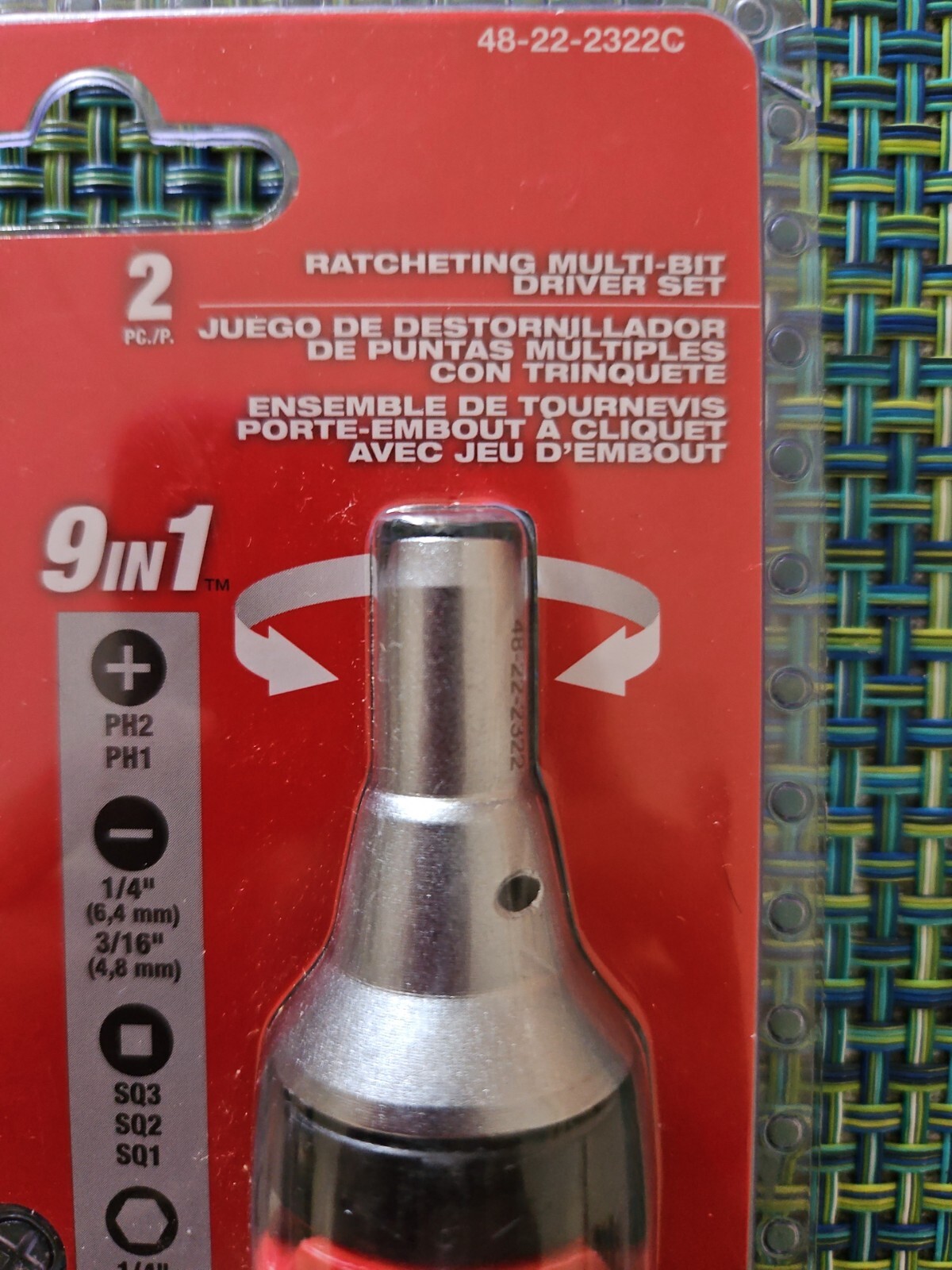 Milwaukee Ratcheting MultiBit Driver Set 9in1 & 8in1 Screwdriver 48-22 ...