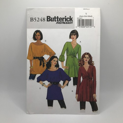Butterick B5248 Womens XS-M Tunic Blouse with Sash/Belt Sewing Pattern UNCUT | eBay