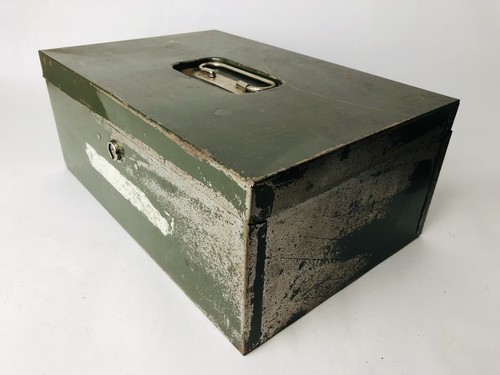 Vintage Asco Metal Lock Box Cash Box Art Steel Retro Green - No Key | eBay