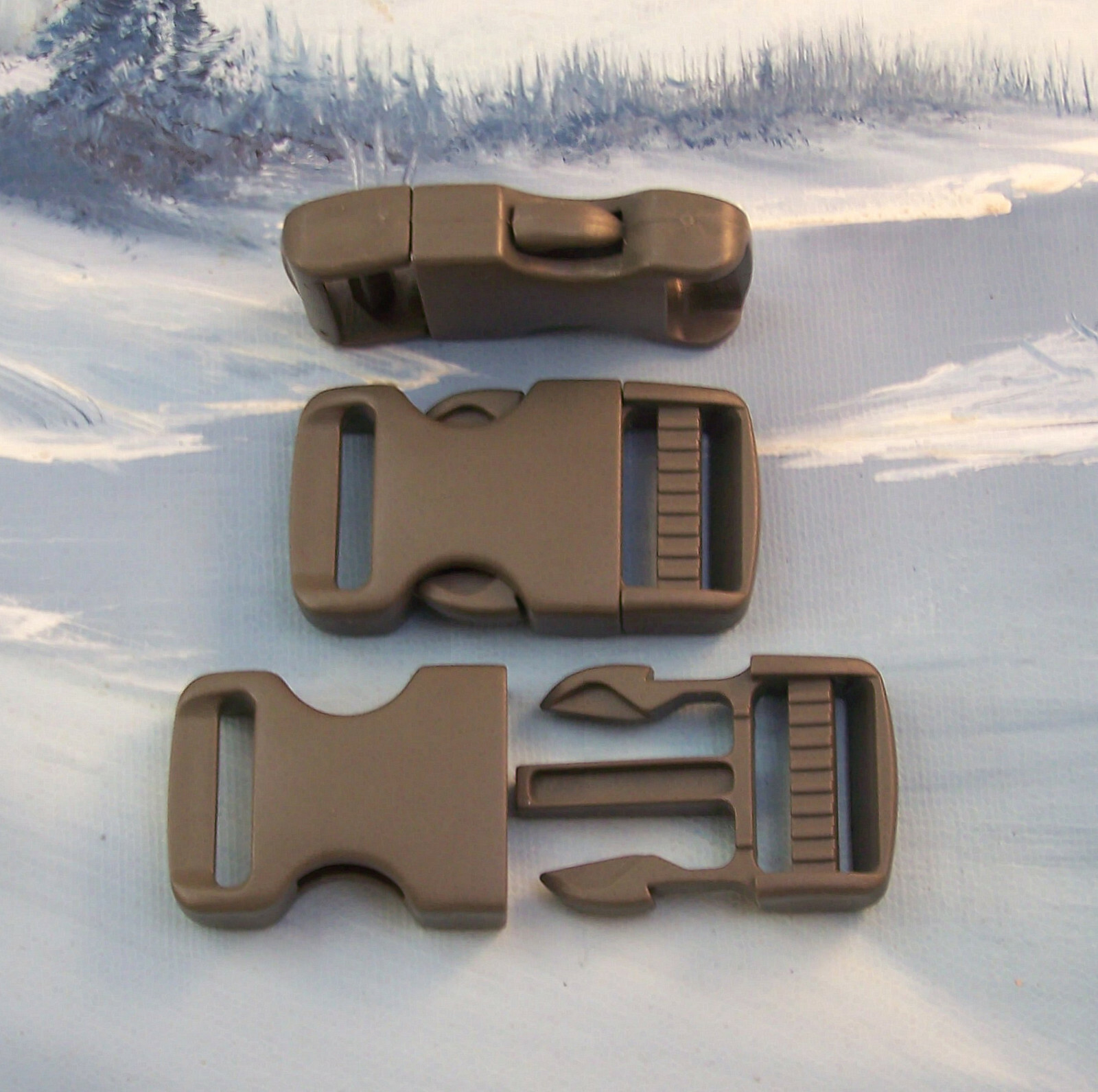 FOLIAGE GREEN QUICK RELEASE BUCKLE FOR 1" WEBBING ~ 3 PACK ~ CAMBERED ...