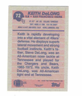 Keith DeLong SF 49ers ILB #72 Topps 1991 Football Card | eBay