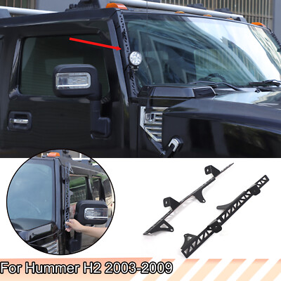 Black Steel A-Pillar LED Light Bar Mount Bracket For Hummer H2 2003 ...