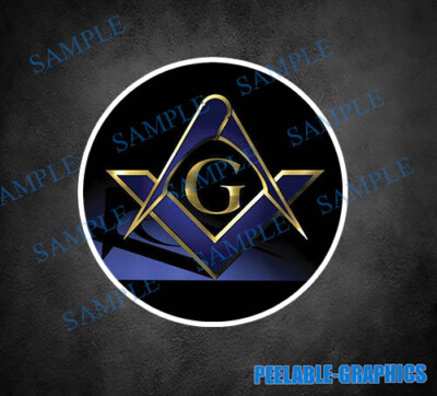 (2) Mason Masonic FREEMASON Vinyl Decal Sticker Toolbox Helmet Hardhat ...