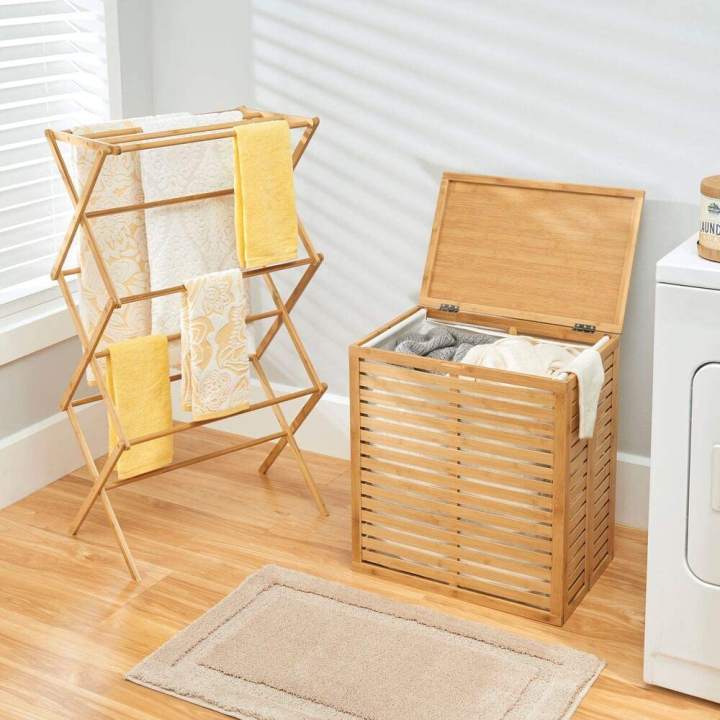 Classic Vintage Traditional BAMBOO WOOD Folding Clothes Airer Horse 2,3 ...