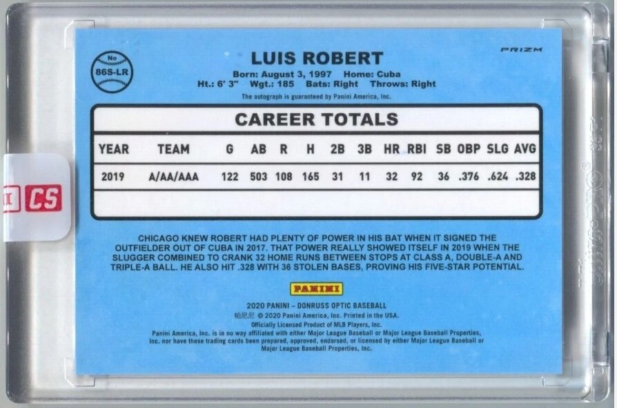 2020 Donruss Optic 1986 Retro LUIS ROBERT Auto Rookie Holo Silver | eBay