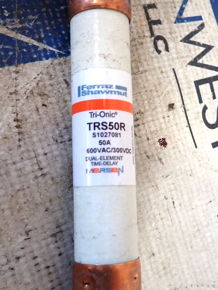 Mersen Ferraz Shawmut Tri-Onic TRS50R 50 Amp 600 Volt Dual Element Fuse ...