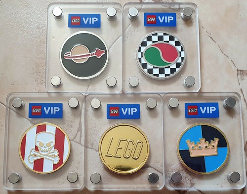 Lego VIP Münzen Set Logo Pirates Castle Space Team Octan Coins ...