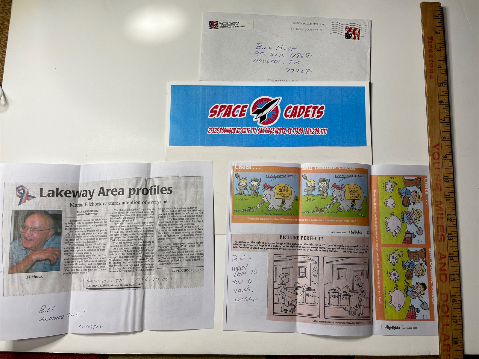 Martin Filchock Personal Letter Article And Copies Of Highlights Work ...