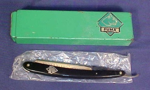 Vintage Straight Razor Puma No 10 4/8 Extra in Original Box Black ...