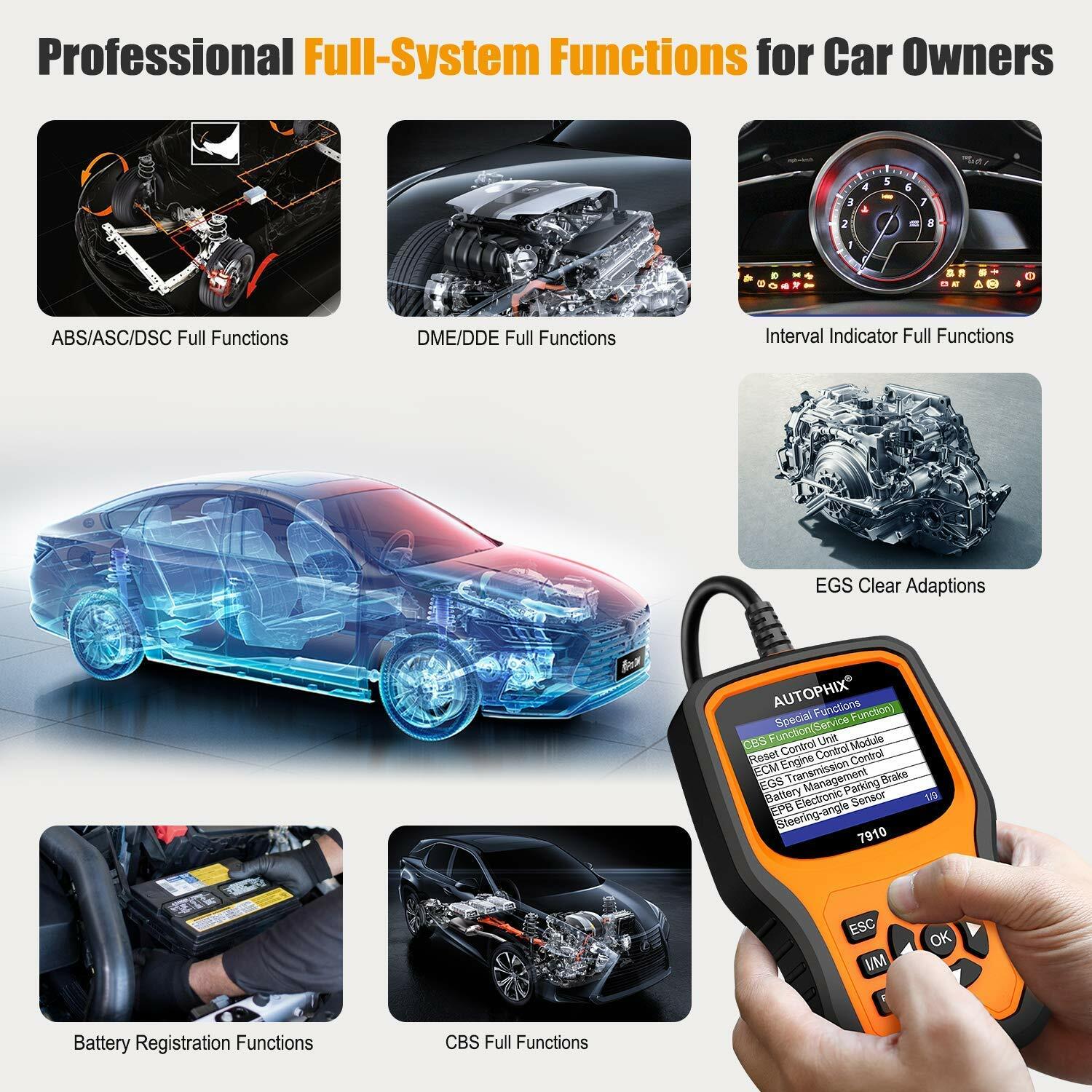 AUTOPHIX 7910 Fit For BMW Full Systems Diagnostic Scanner Tool ABS EPB ...