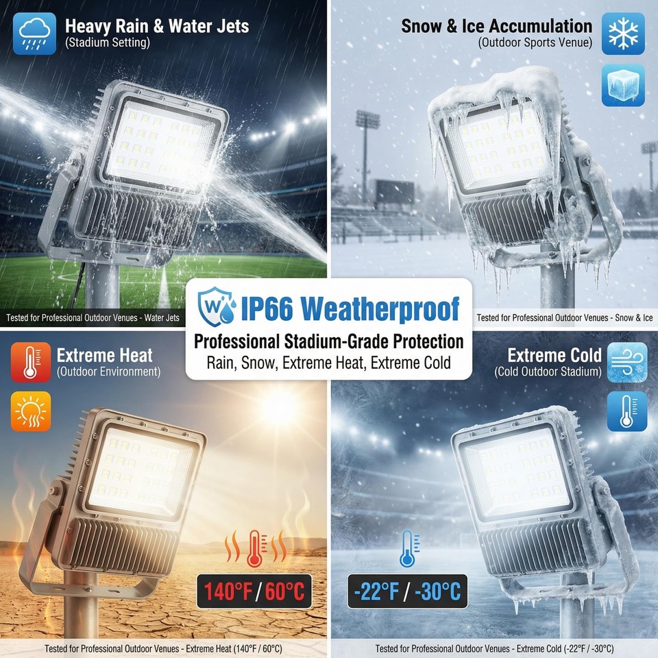 300W LED Flood Light Outdoor, High Power Plug-in & Hardwired Commercial ...