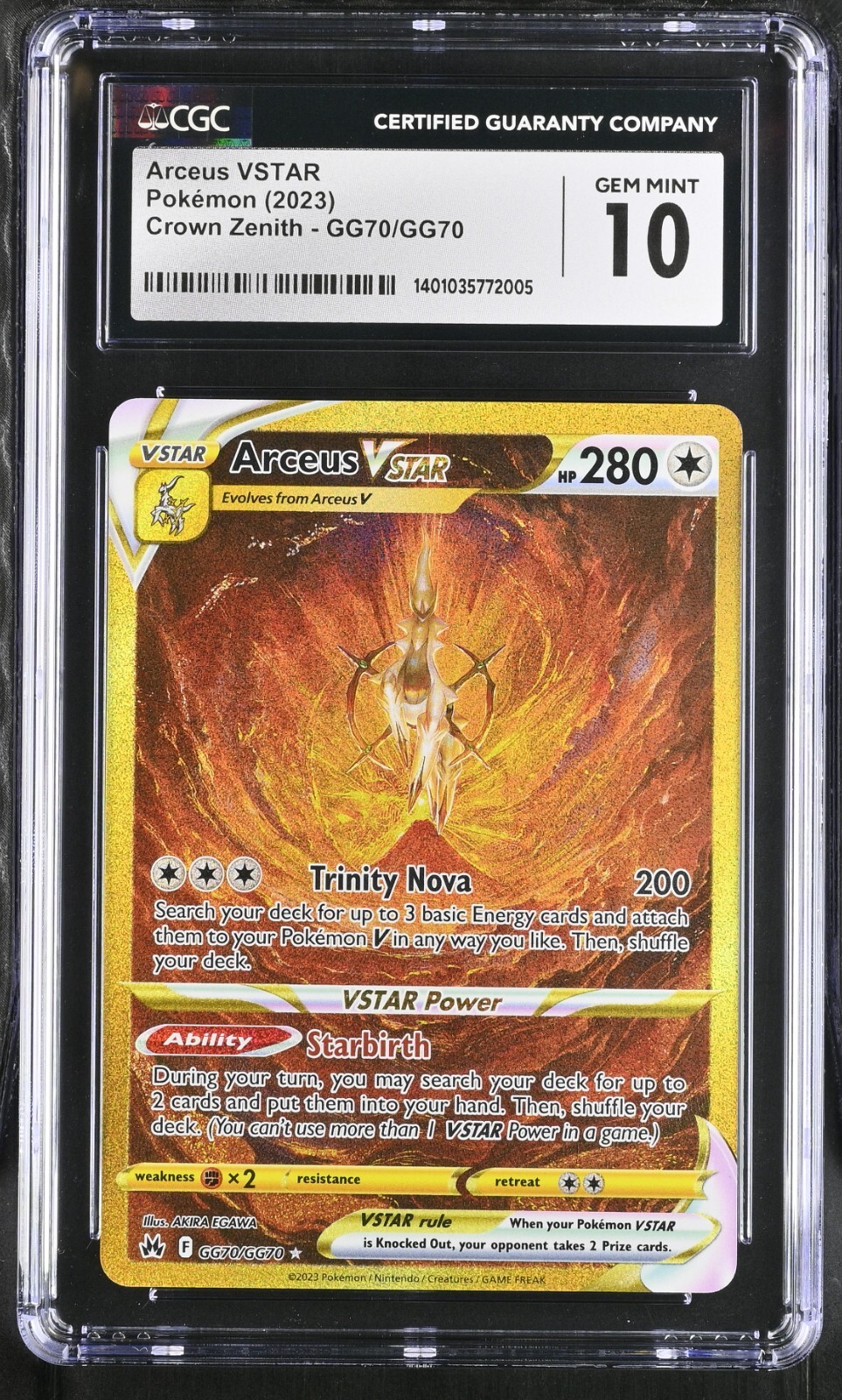 CGC 10 Arceus VSTAR GG70/GG70 Crown Zenith Gold Alternate Art Pokemon ...