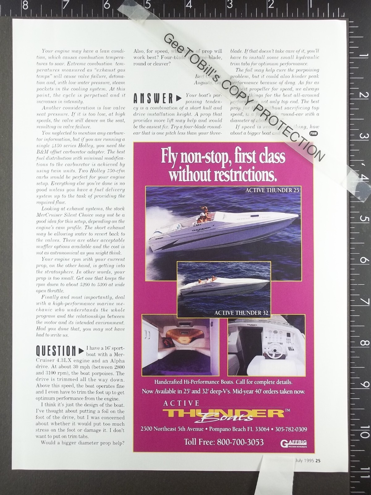1995 ADVERTISING for Active Thunder 25 32 motor yacht power boat | eBay