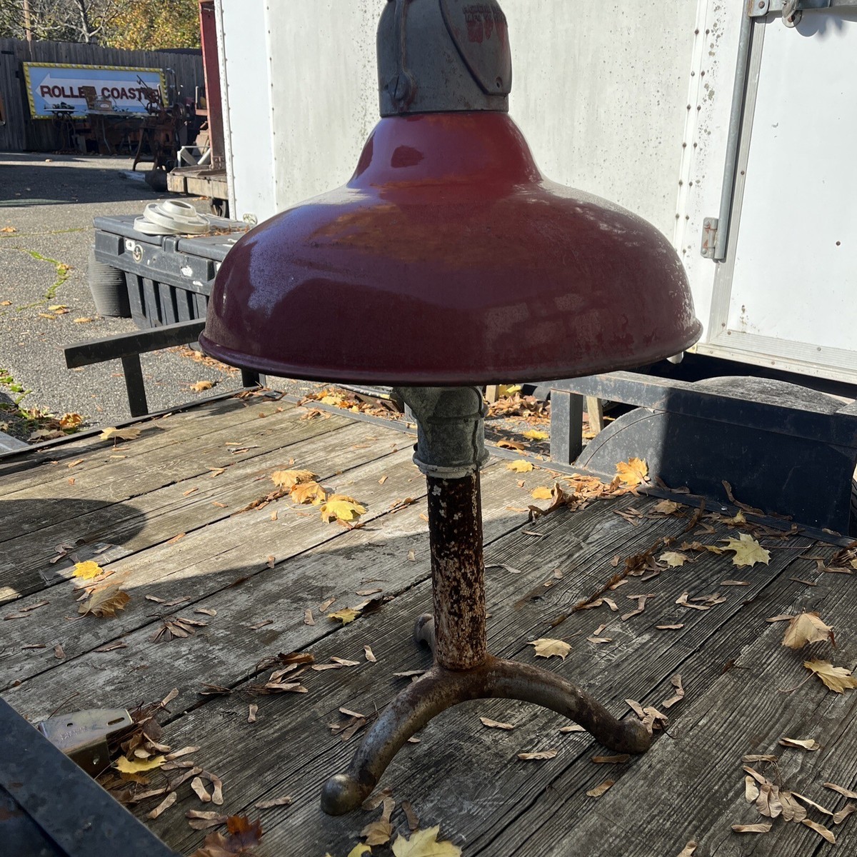 Revere Gas Station Light Vintage Pair Of Green Porcelain Sign Lights W