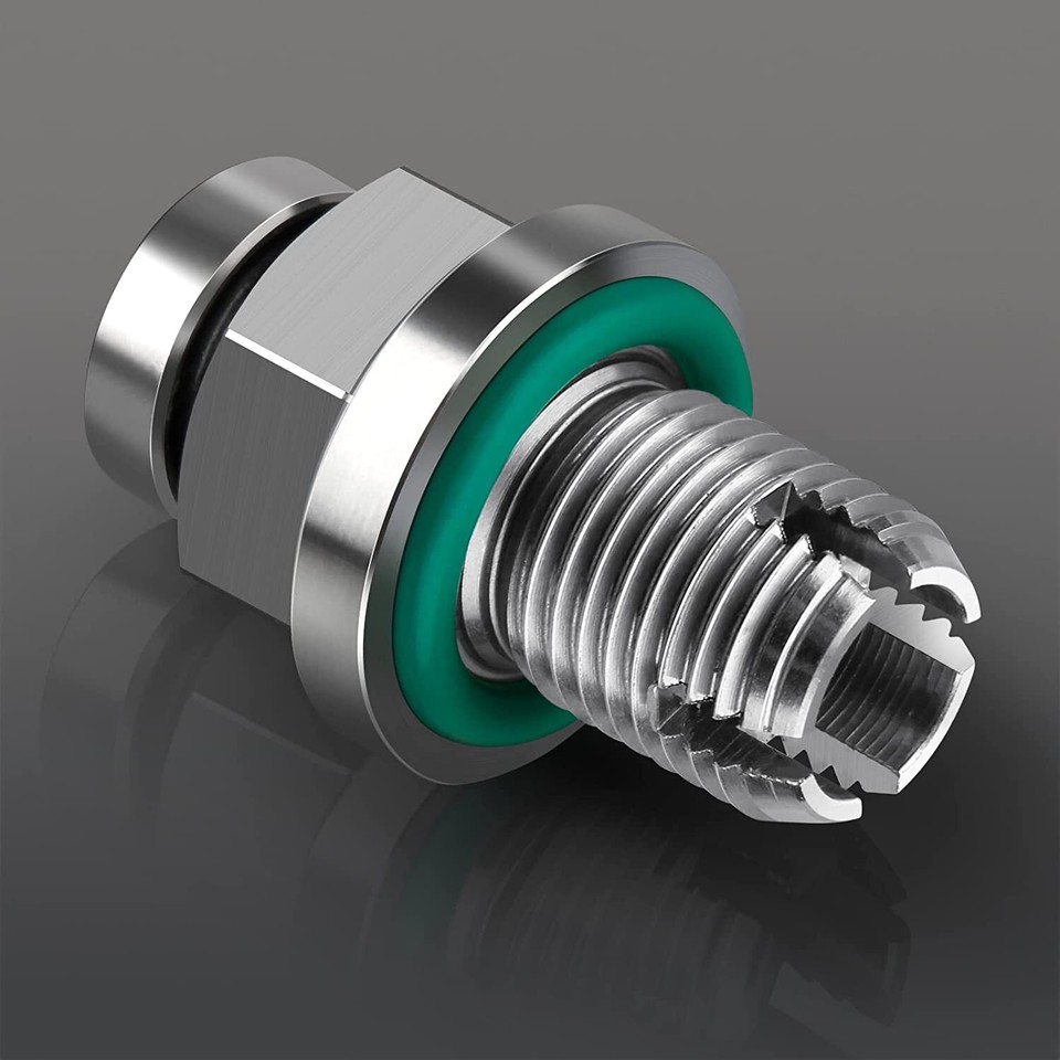 M12.1-1.25x15mm Oil Drain Plug Self-tapping Piggyback Stainless Steel ...