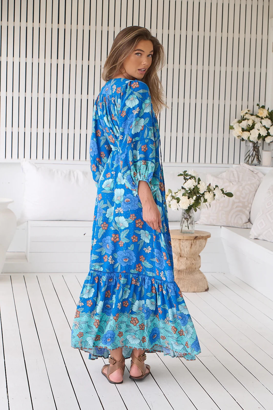 New Women's Catalonia Maxi Dress Love in Mist Print Jaase Boho Kenzie ...