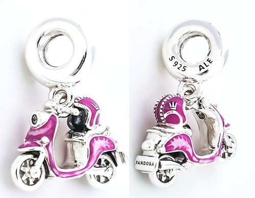 New 100% Authentic PANDORA 925 Pink Scooter Dangle Charm Pendant ...
