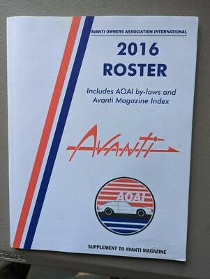 Avanti Membership Roster 2016 | eBay