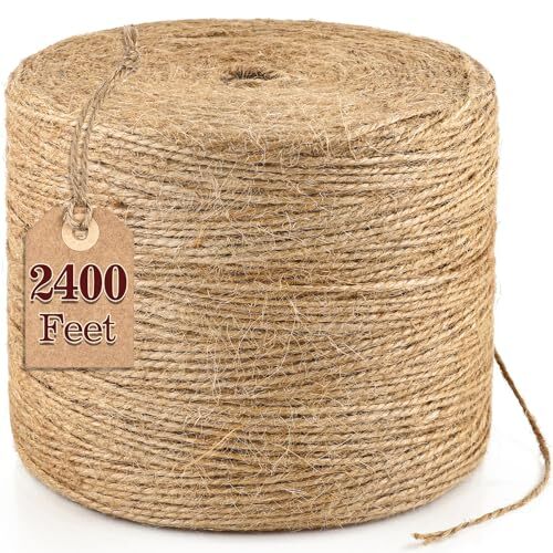 XSEINO 2400 Feet Natural Jute Twine Strong Garden Twine Rope for Arts ...