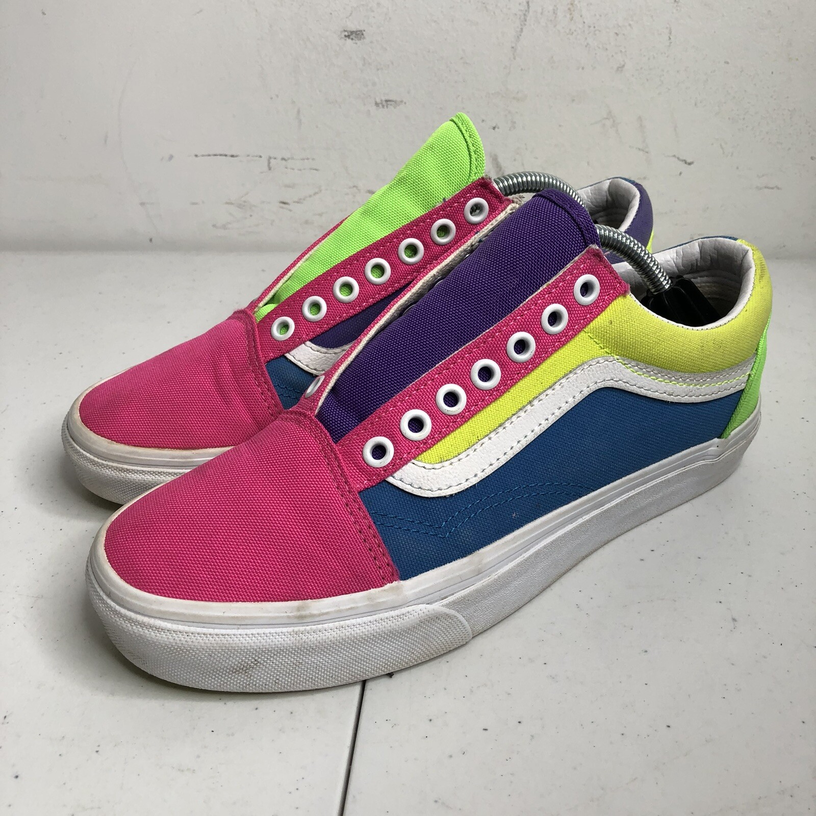 Vans Old Skool Neon Colorblock Skateboarding Shoes Sn… - Gem