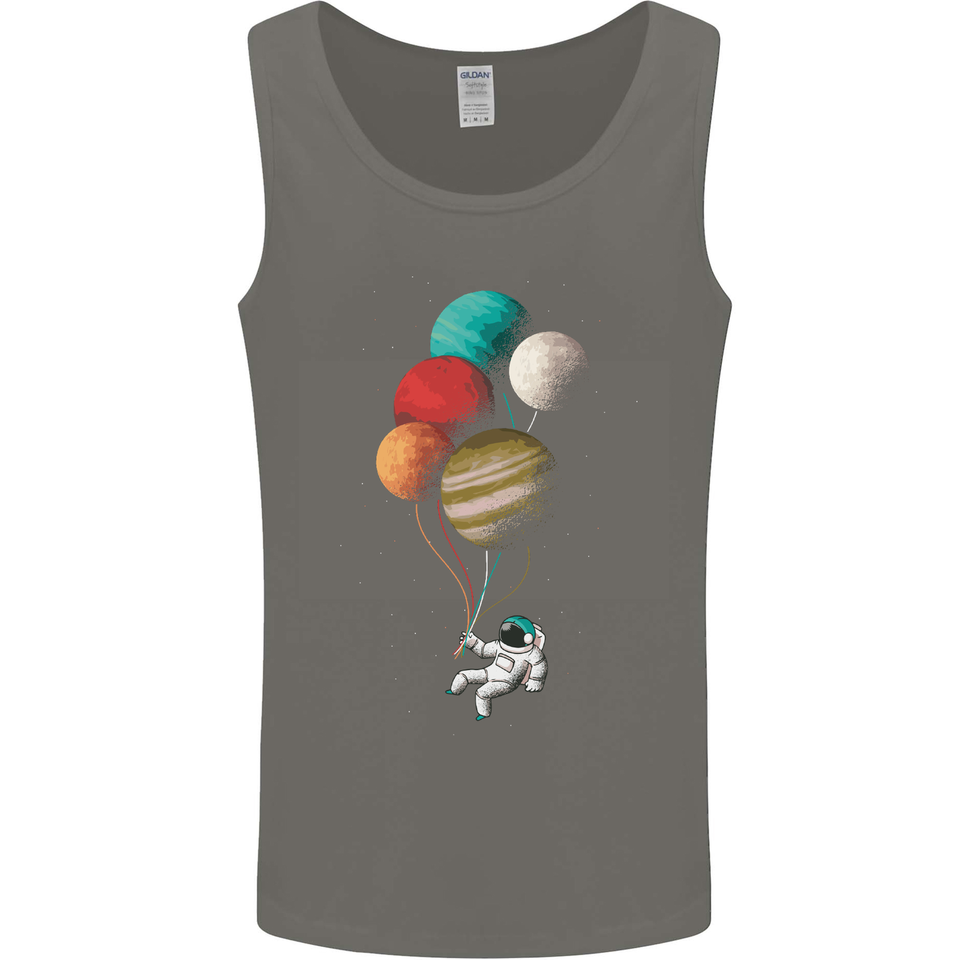 An Astronaut With Planets as Balloons Space Mens Vest Tank Top | eBay UK