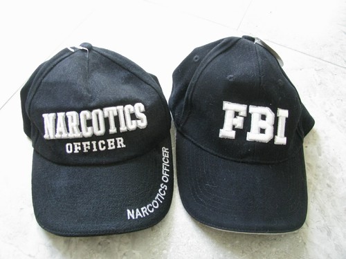Narcotics Officer and FBI Hat- Adjustable Black Hats-Set 2 | eBay