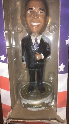 Obama BOBBLEHEAD Figurine, standing about 7" tall, stands on top of a ...
