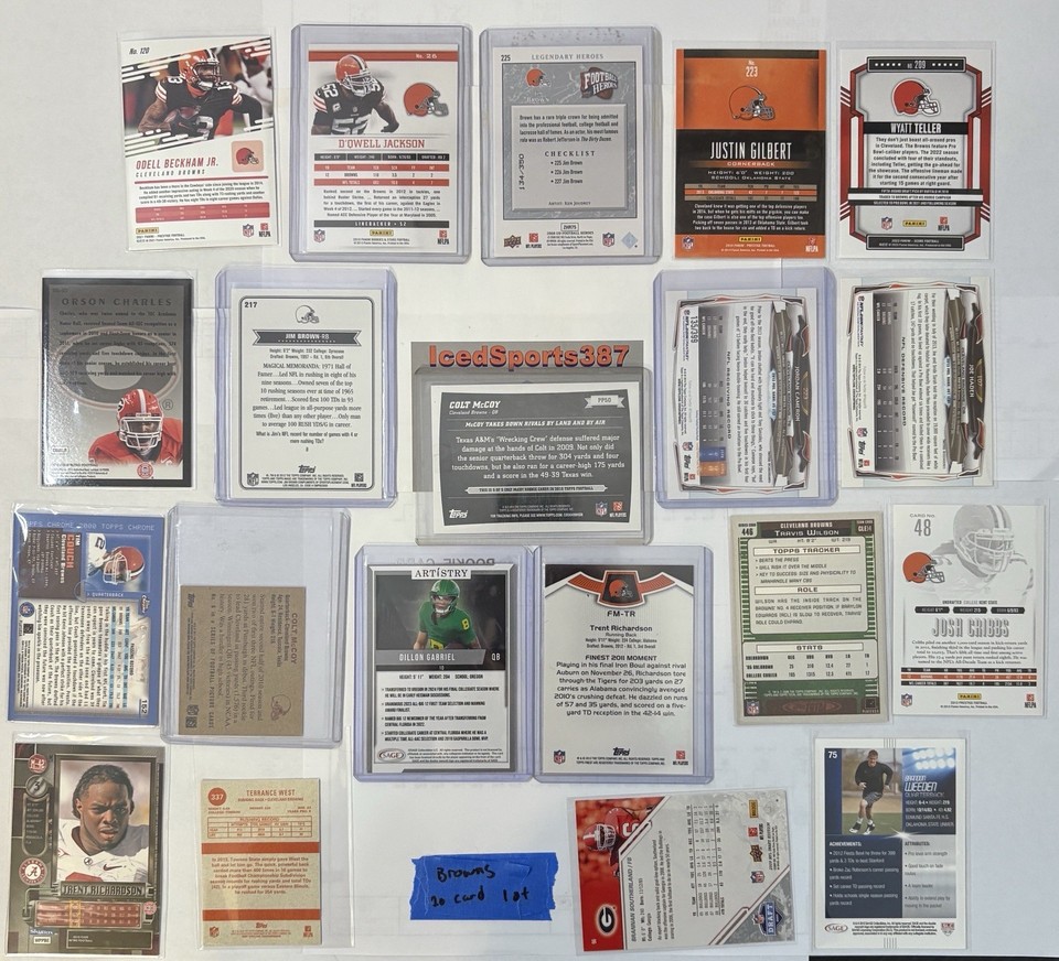 Cleveland Browns Football Card Lot: (20) Cards, All Cards In Photos, RC ...