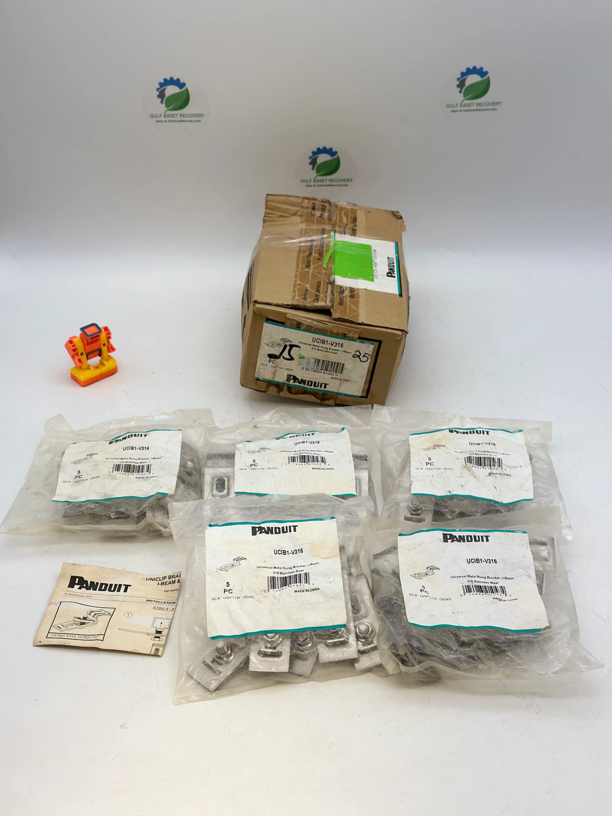 Panduit UCIB1-V316 Universal Metal Rung Brkt I-Beam 316SS, *Box of (25 ...