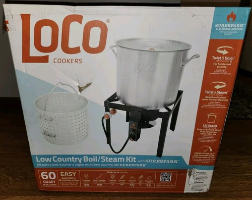 Loco Cookers 60 Quart Propane Low Country Boiler Lobster Steamer Kit ...