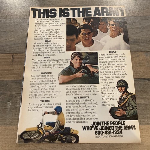 1979 United States US Army Print Ad Original This Is The Army Join The ...