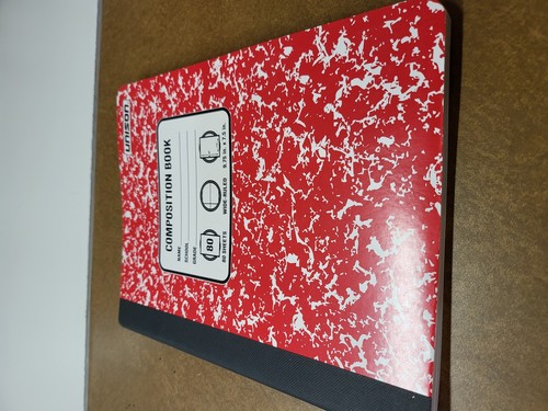 Unison Composition Book Notebook Red 80 Sheets Wide Ruled 9.75" x 7.5 ...