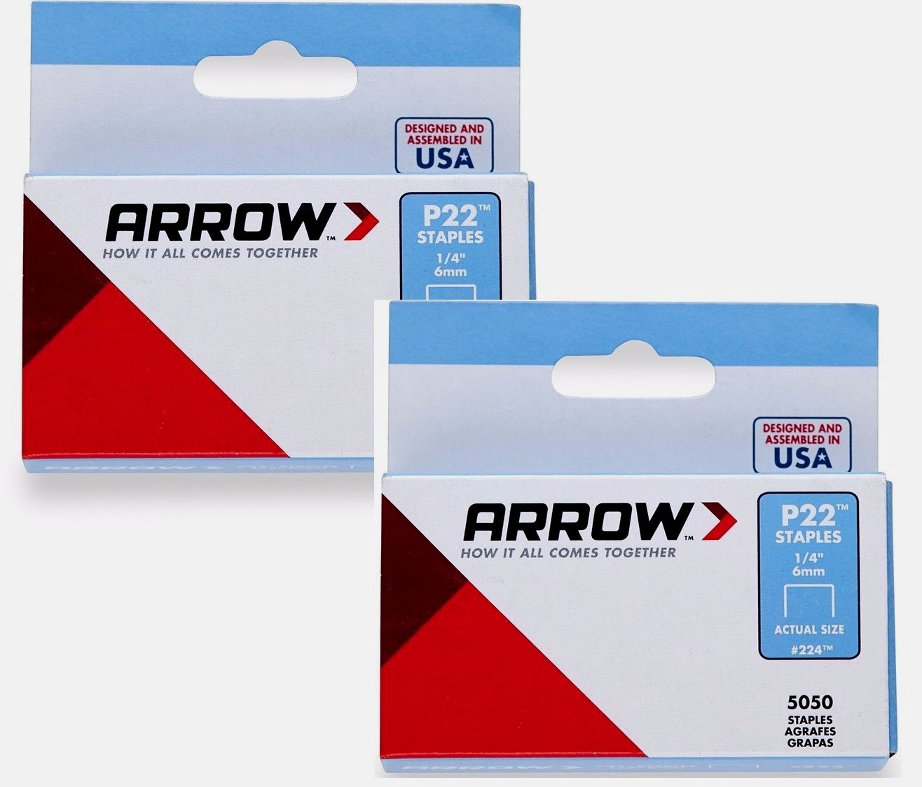 2 ~ Boxes of 5050 ARROW STAPLES 1/4" 6mm Plier Type P-22 Stapler Office ...
