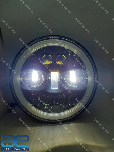 7 Inch LED Headlight For Royal Enfield Bullet Classic 350 500 Harley ...